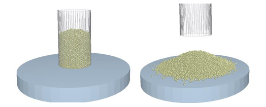Simulation and Analysis of the Static Angle of Repose test