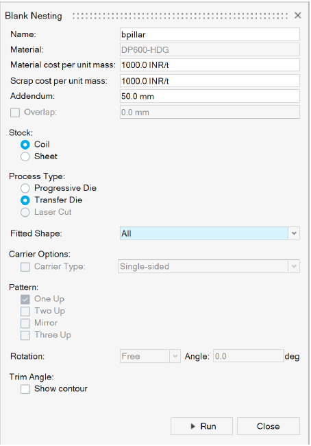 Blank Nesting Simulation