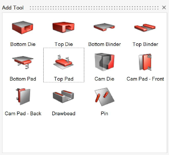 Single Action Draw Simulation with Top Pad and Drawbead