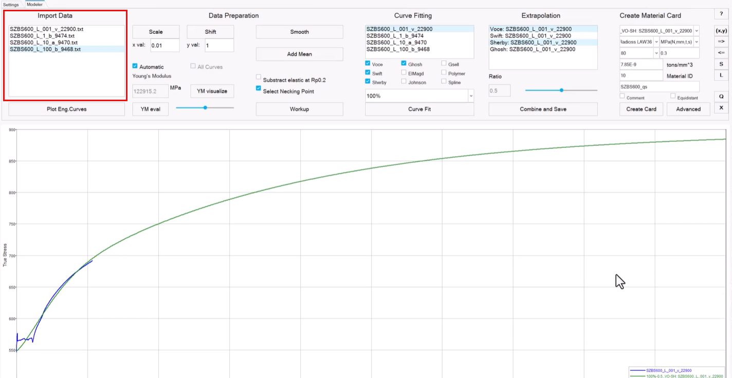 Create Material with Strain Rate Dependency