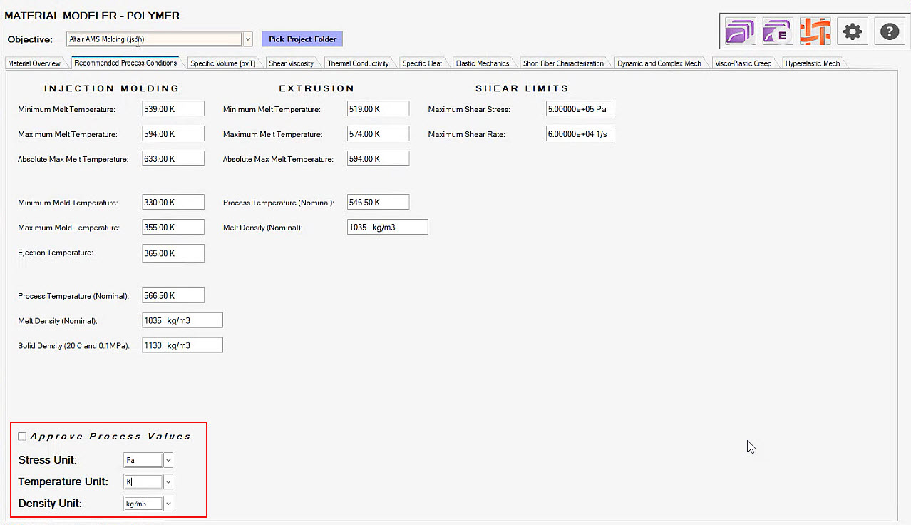 Recommend Process Conditions