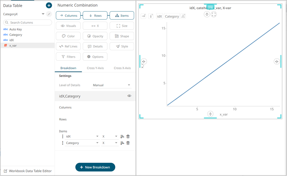 Creating Density Plots in the Numeric Combination Graph