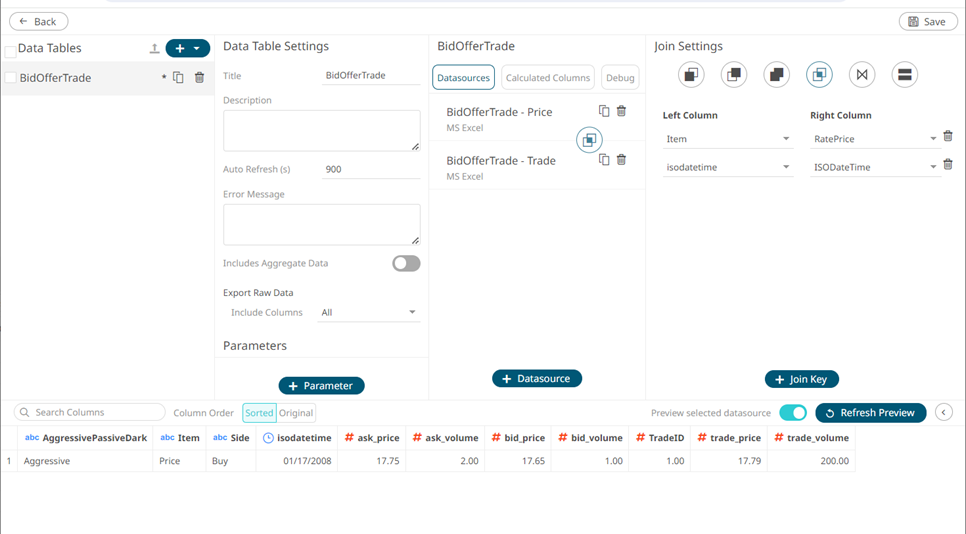 Joining Multiple Data Sources in Workbook Data Table Editor